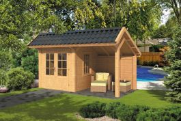 Planed Larch/Douglas Shed Bergen L Type 3