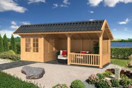 Planed Larch/Douglas Shed Bergen L Type 8