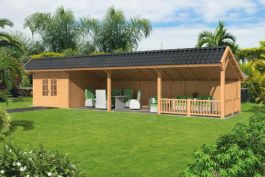 Planed Larch/Douglas Shed Bergen XL Type 11